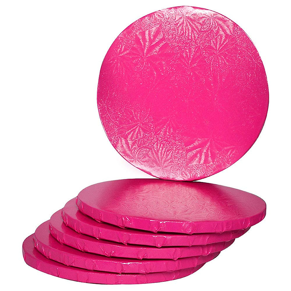 14 inch Pink Round Sturdy Cake Board Drums for Displaying Cakes, 1/2 inch Thick, (1-Pack)