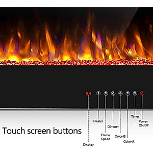 Antarctic Star 30 Inch Electric Fireplace in-Wall Recessed and Wall Mounted, Fireplace Heater and Linear Fireplace with Multicolor Flame, Timer, 750/1500W Control by Touch Panel & Remote