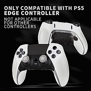 PlayVital Ninja Edition Glow in Dark Anti-Slip Half-Covered Silicone Cover Skin for ps5 Edge Controller, Ergonomic Protector Soft Rubber Case for ps5 Edge Wireless Controller with Thumb Grips - Green