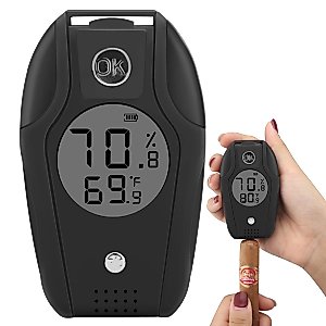 TISFA Digital Hygrometer and Thermometer, Temperature Humidity Gauge with Dual Sensors for Cigar Humidor, Plant, Greenhouse, Pet Reptile, Guitar