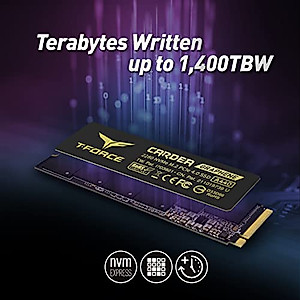 TEAMGROUP T-Force CARDEA A440 Graphene & Aluminum Heatsink 2TB with DRAM SLC Cache 3D NAND TLC NVMe PCIe Gen4 x4 M.2 2280 Internal SSD Works with PS5 Read/Write 7,000/6,900 MB/s TM8FPZ002T0C327