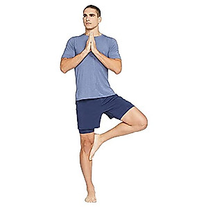 Nike Men’s Dry-FIT 2-in-1 Pocket Yoga Shorts, XL Navy Blue