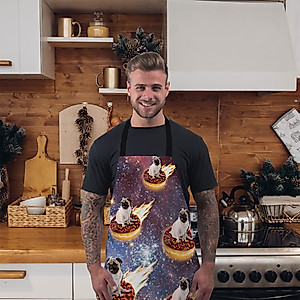 Bang Tidy Clothing Cooking Aprons for Women Pug Donut Riders Cute Aprons Baking Apron Kitchen Gift