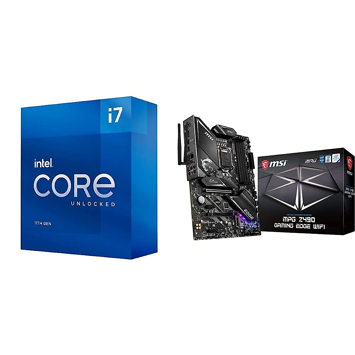 Intel® Core™ i7-11700K Desktop Processor 8 Cores up to 5.0 GHz Unlocked LGA1200 (Intel 500 Series & Select 400 Series Chipset) 125W with MSI MPG Z490 Gaming Edge WiFi ATX Gaming Motherboard