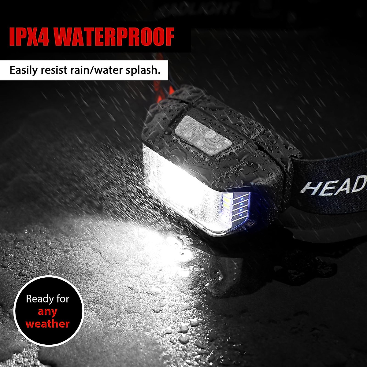 Headlamp Rechargeable,JNDFOFC 1200 Lumen Super Bright Motion Sensor LED Head Lamp flashlight, 2 PACK Waterproof Headlight with White Red Light,14 Modes Head Lights for Outdoor Camping Fishing Running