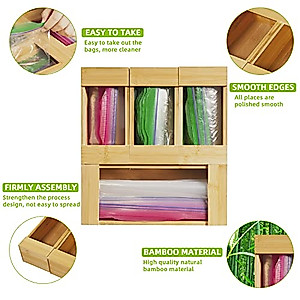 BulkPanda Ziplock Bag Storage Organizer for Drawer, Food Sandwich Bag Storage Organizer Dispenser Compatible with Gallon, Quart, Sandwich and Snack Variety Size Bag (Set of 4 )