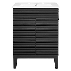 Modway Render Vanity with Sink-Floor, 24 Inch, Black White