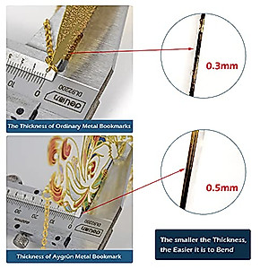 Aygrün Metal Bookmarks for Women, Kitsune Bookmark Fox Cool Golden Book Marker, Reading Book Lovers Gift for Readers, Best Friend, Teacher, Kids, Men and Girls