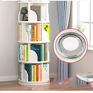 GELTDN Rotating Bookshelf 360 Degree Bookcase Home Floor Shelf Simple Multi-Layer Home Student Picture Book Shelf ( Color : E , Size : 12646cm )