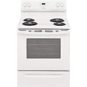 Frigidaire FCRC3012AW 30" Electric Range with 4 Coil Elements 5.3 cu. ft. Oven Capacity Store-More Storage Drawer Electronic Kitchen Timer in White