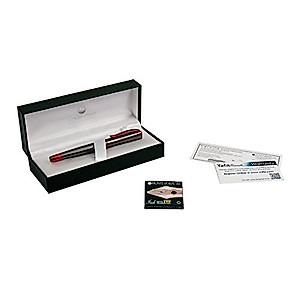 Monteverde Impressa, Fountain Pen, Gun Metal w/Red Trim, Medium Nib