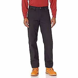 Dickies Men's Relaxed Fit Straight-Leg Duck Carpenter Jean, Black, 34W x 32L