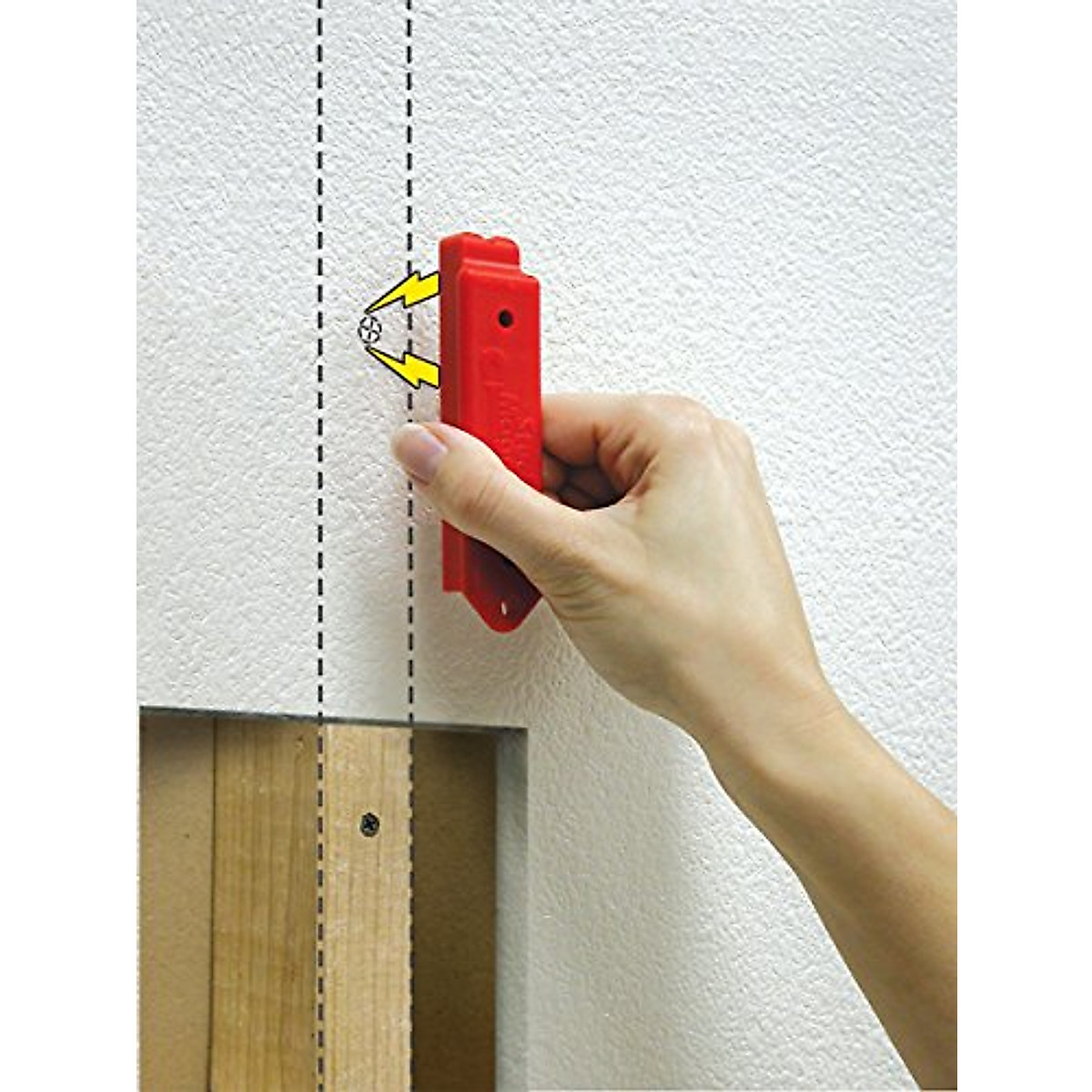 Master Magnetics 07512 Magnetic Stud Finder with Shield, Drywall Screw and Nail Locator, Red