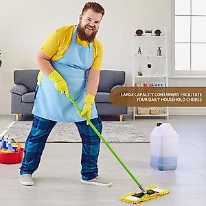 Skylety 8 Pack 1 Gallon Plastic Jug with Lid and Handle Storage Containers Jugs Empty Gallon Containers Commercial Plastic Jugs for Liquids Water Sauces Soaps Detergents