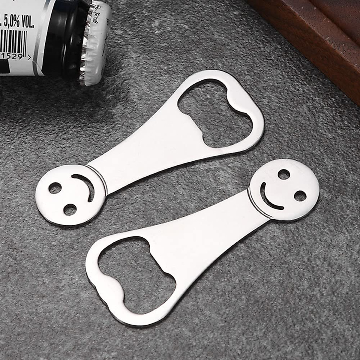PLWJK 2 Pack Bottle Openers, Stainless Steel Cute Beer Opener for Kitchen, Bar and Restaurant