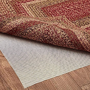 VHC Brands Cider Mill Jute Rectangular Rug 36x60 Country Braided Flooring, Burgundy