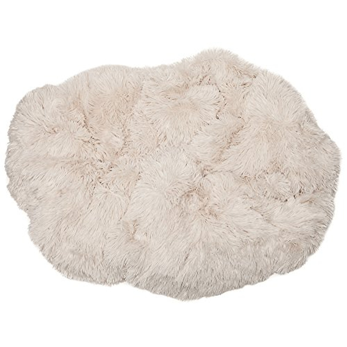 Chanasya Fuzzy Shaggy Faux Fur Throw Blanket and Pillow Cover 3-Piece Set - Lightweight Plush Sherpa Throw (50x65 Inches) and 2 Matching Throw Pillow Covers (18x18 Inches) for Bed Couch - Creme