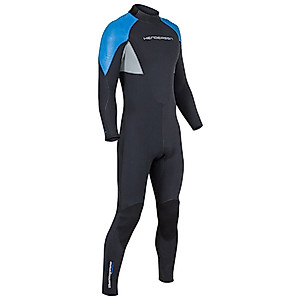 Henderson 7mm Thermoprene Pro Men’s Back Zip Jumpsuit, Black/Blue, XXLS