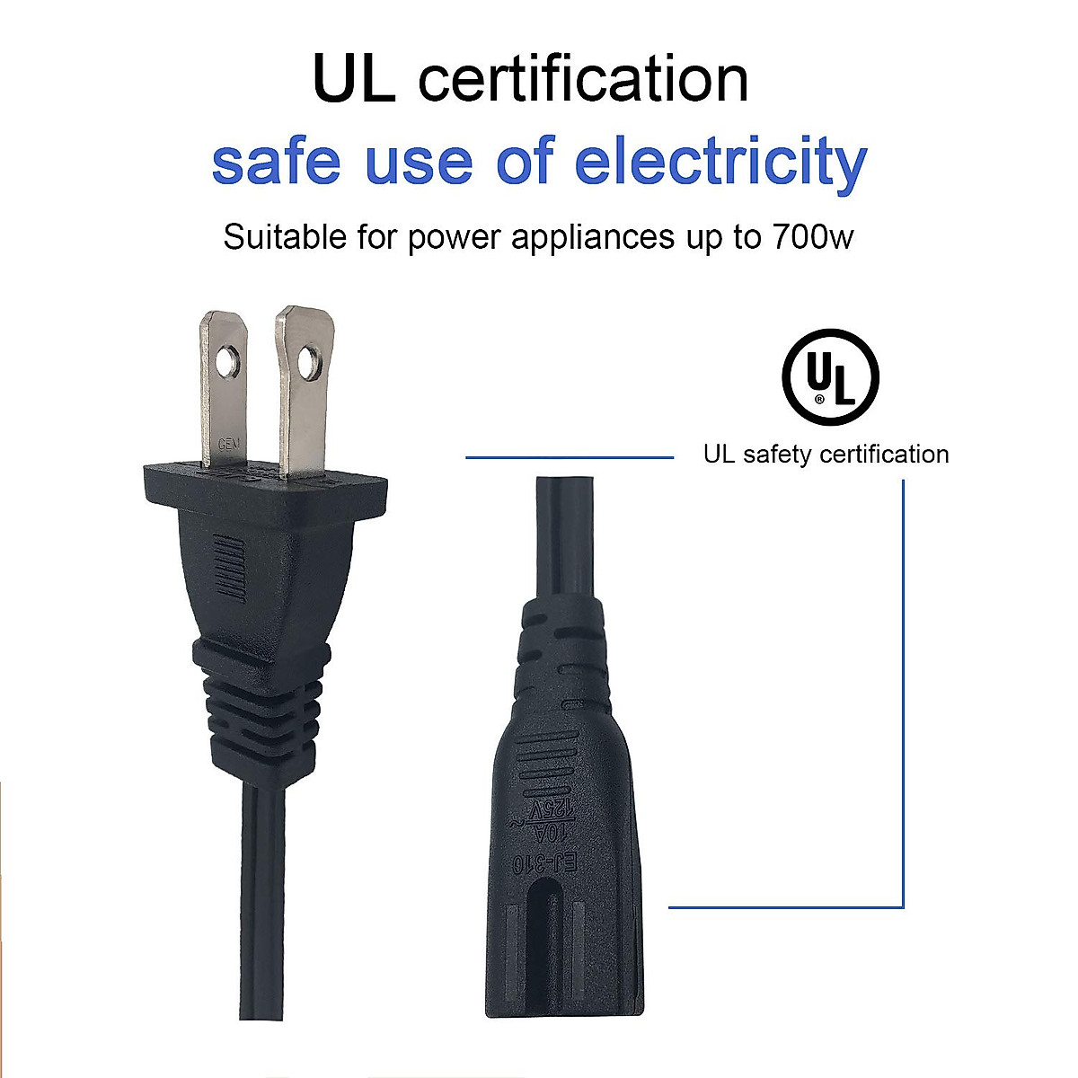 Cable Nahao 6 Ft AC Power Cord Compatible with Vizio TV E Series: E221-A1, E221-A1, E291-A1, E231-B1, E231i-B1; SmartCast E43-E2 LCD Monitor SB3621n-E8 SB3821-C6 SB3851-CO SB4051-C0 Sound Bar