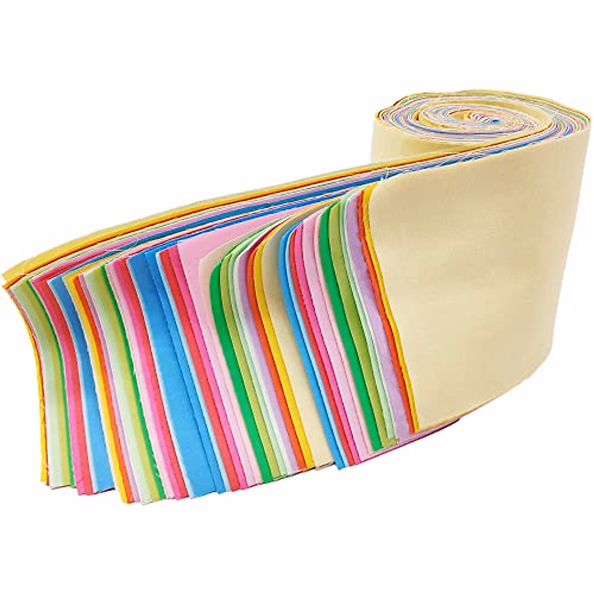 CJINZHI Jelly Rolls for Quilting, Jelly Roll Fabric, 50 Precut 3.94-Inch Roll Up Cotton Fabrics Strips with Solid Colors, Sewing Pattern Collection for DIY Craft.