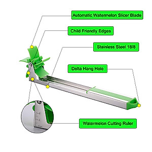Watermelon Windmill Cutter Slicer, YIDADA Stainless Steel Shape Fruit Tools Quickly Cut Tool Kitchen Gadgets with Melon Scoop