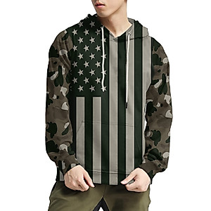 SYAIMN Unisex 3D Pullover Hoodies for Men Women Black Strip Graphic Hooded Hoodie with Pocket Medium