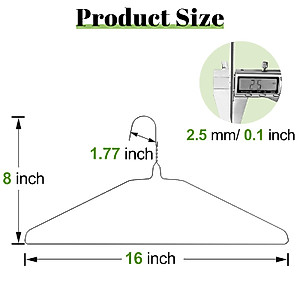Wire Hangers 100 Pack, Metal Hangers for Clothes 16 Inch, Wire Metal Coat Hangers Space Saving, Slim Bulk Wire Hangers Non-Slip for Standard Size Coat, Suits, Shirts, Pants, Skirts- Silver