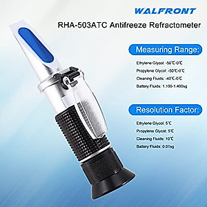 Refractometer RHA-503ATC Antifreeze Refractometer Glycol/Coolant/Fluids Antifreeze Detector Tester ATC Antifreeze