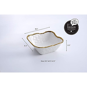 Pampa Bay Golden Salerno Porcelain Medium Square Salad Bowl