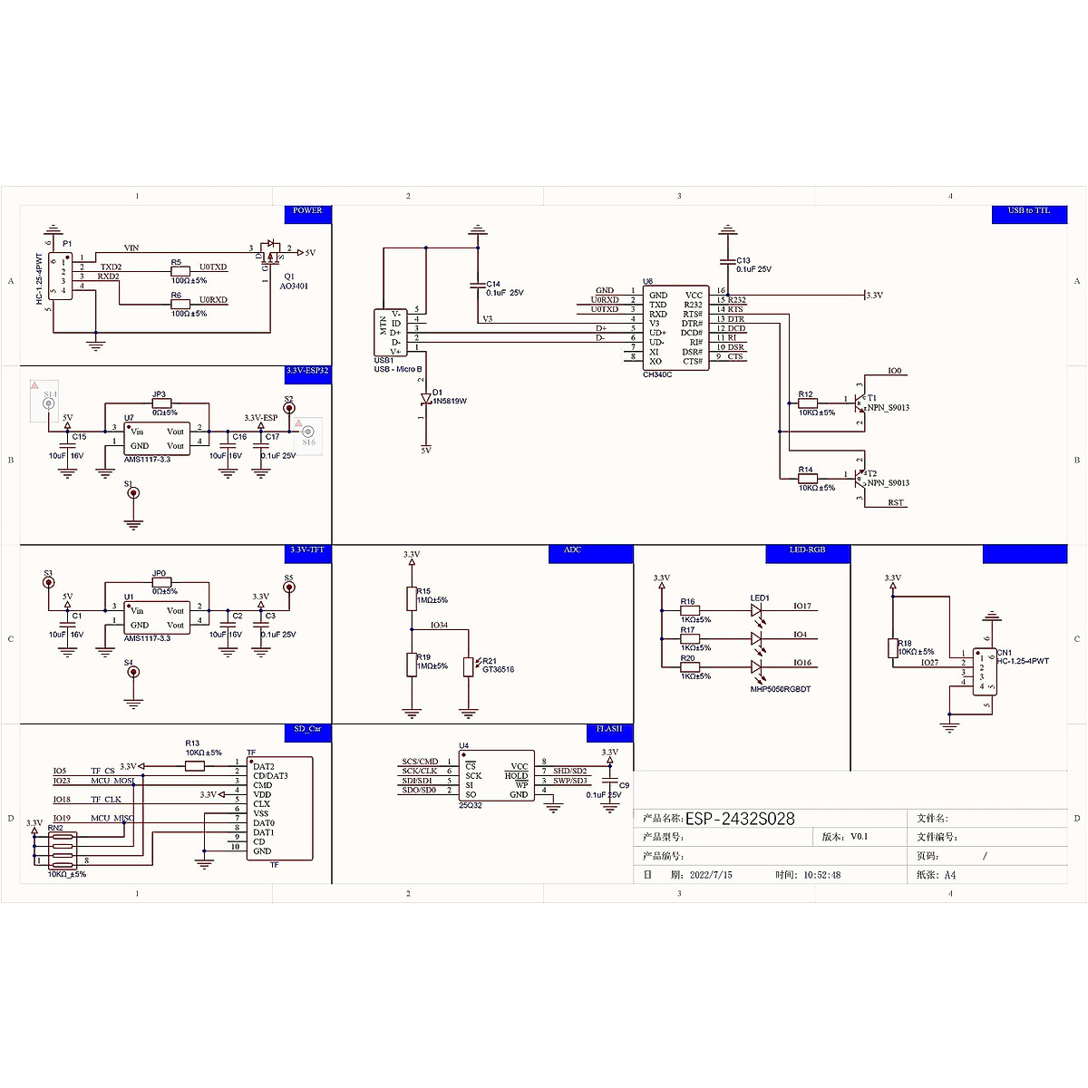 DIYmall 2.8'' ESP32 Module ESP32-2432S028R WIFI+BT Dual-core 240X320 Smart Display Screen LCD TFT Module ILI9341 Driver for Arduino IoT