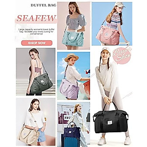 Sport Travel Duffle Bag Large Gym Tote Bag for Women, Weekender Bag Carry on Bag for Airplane, Ladies Beach Bag Overnight Bag Waterproof Bag Luggage Bag with Wet Bag