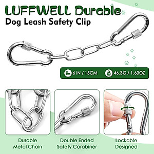 Dog Collar Backup Clip, Chew Proof Double Ended Backup Metal Safety Clasp Pet Dog Leash Connector, Heavy Duty Chain Safety Clip for Prong Collar, Dog Harness, Pinch Collar, Gentle Lead with Carabiner