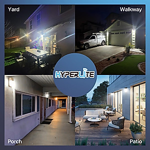 HYPERLITE LED Wall Pack 30W: 2Pack 3600lm 5000K Wall Pack LED Exterior Light, LED Wall Pack Light with Dusk to Dawn Photocell for House, Garage, Door, Yard, Porch, Home, Patio, Deck