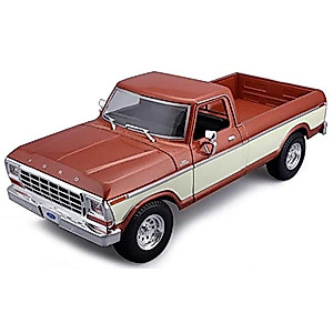 Maisto - 1/18 Scale Model Compatible with Ford Replica Miniature Model Classic Vintage Collectible F150 Pick-up 1979 (Brown)
