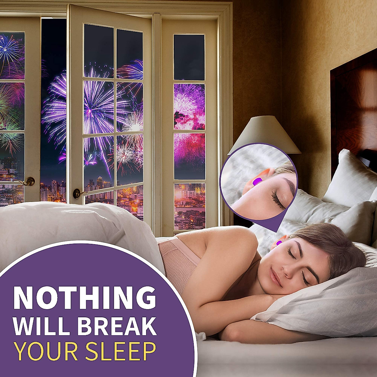 Soft Foam Ear Plugs 70 Pairs - Noise Cancelling Earplugs 32 dB NRR-for Noise Reduction Aluminum Carry Case Hearing Protection - for Sleeping Travel Study Work Concerts Shooting