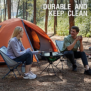 PORTAL Folding Camping Table, Ultralight Compact Aluminum Mesh Table with Carrying Bag, Small Beach Table Foldable Portable for Sand, Outdoor, Picnic, Camp, Boat, Travel, Black