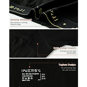 INNERSY Women's 4" Inseam Boxers Briefs Cotton Boyshorts Underwear Ladies Panties 3-Pack(3 Black,X-Large)