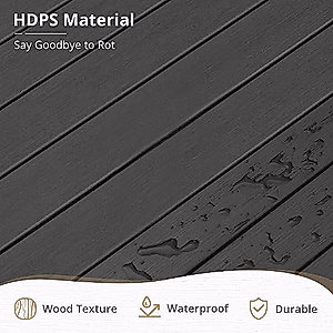 LUE BONA Outdoor Coffee Table, HDPS Patio Coffee Tables for Outside Rectangle, Patio Table for Deck, Pool, Balcony, Indoor or Outdoor Use, Dark Gray