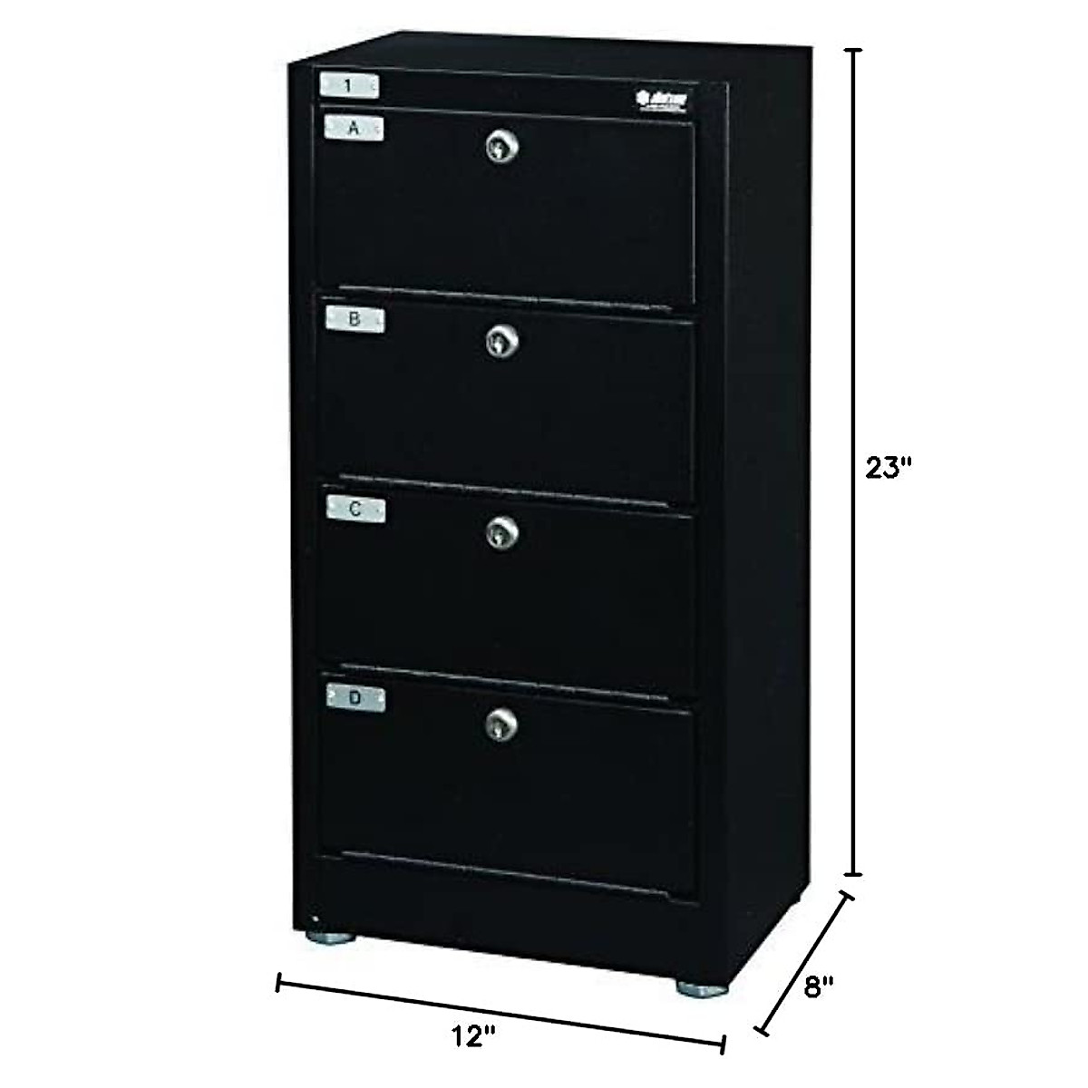 Datum Storage Argos Four High Pistol Safe 8 Pistol Capacity with a Key Lock, Stealth