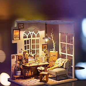 Rolife DIY Miniature Dollhouse Kit Diorama Room Model with LED Gifts for Boys Girls Women Friends(SOHO Time)