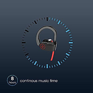 noot products NP11 Wireless Earphones Bluetooth in-Ear Headphones with Ear Hook/Mic, Volume & Remote Control IPX7 Sweatproof Earbuds for Sports, Workout, Running, Exercise, Gym (Black)