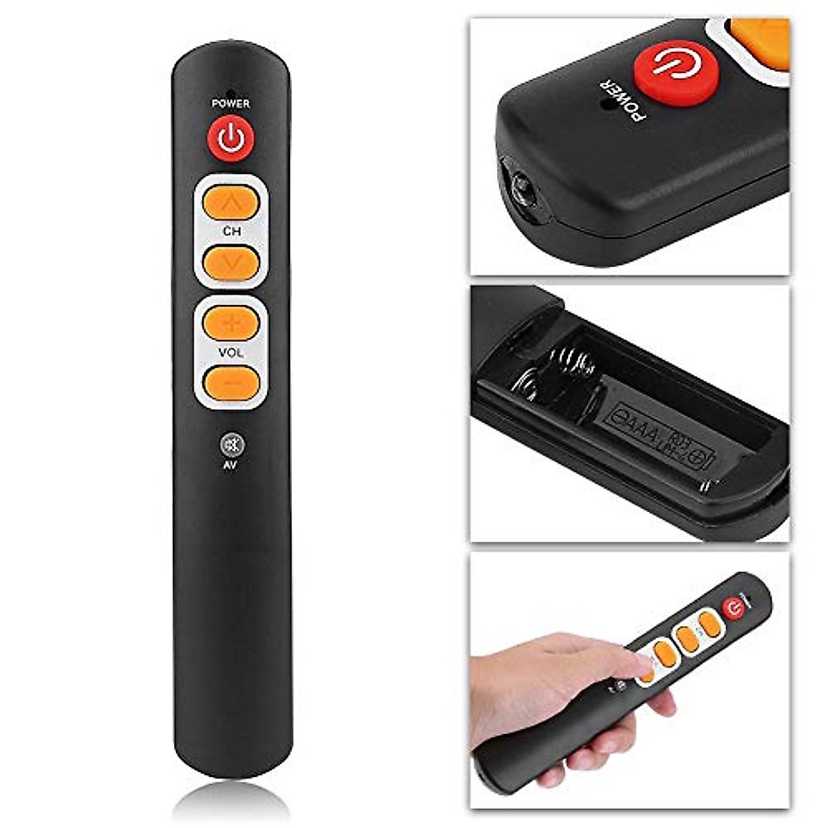 Learning Remote Control with Big Buttons, 6 Keys Universal Remote Control Smart Controller for TV STB DVD DVB HiFi VCR(Orange)