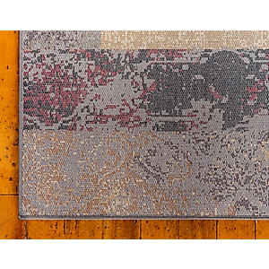 Unique Loom Barista Collection Area Rug - Pache (9' x 12' Rectangle, Beige/ Black)