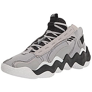 adidas Women's Exhibit B Mid Basketball Shoe, Grey/White/Black, 8