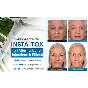 Serious Skincare INSTA-TOX Instant Wrinkle Smoothing Facial Serum .75 oz & A Primer Line Filler Makeup Primer 1 oz. - Improves Appearance of Fine Lines, Wrinkles and Enlarged Pores