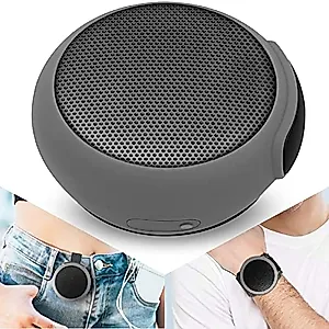 ANCwear Portable Bluetooth Speakers Wireless Mini Speaker with Enhanced Bass,HD Sound,Wearable Speaker with Microphone,9.5H Playtime,IPX6 Waterproof Suitable for Sports,Outdoor Travel (Dark Grey)