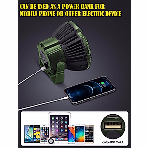 ayamaya Camping Fan + 4 Person Tent, Orange 2 Person Backpacking & Rechargeable Fan with LED Light & Remote Control, 7800mAh Portable Led Light Camping Lantern Fan USB Desk Ceilling Fan