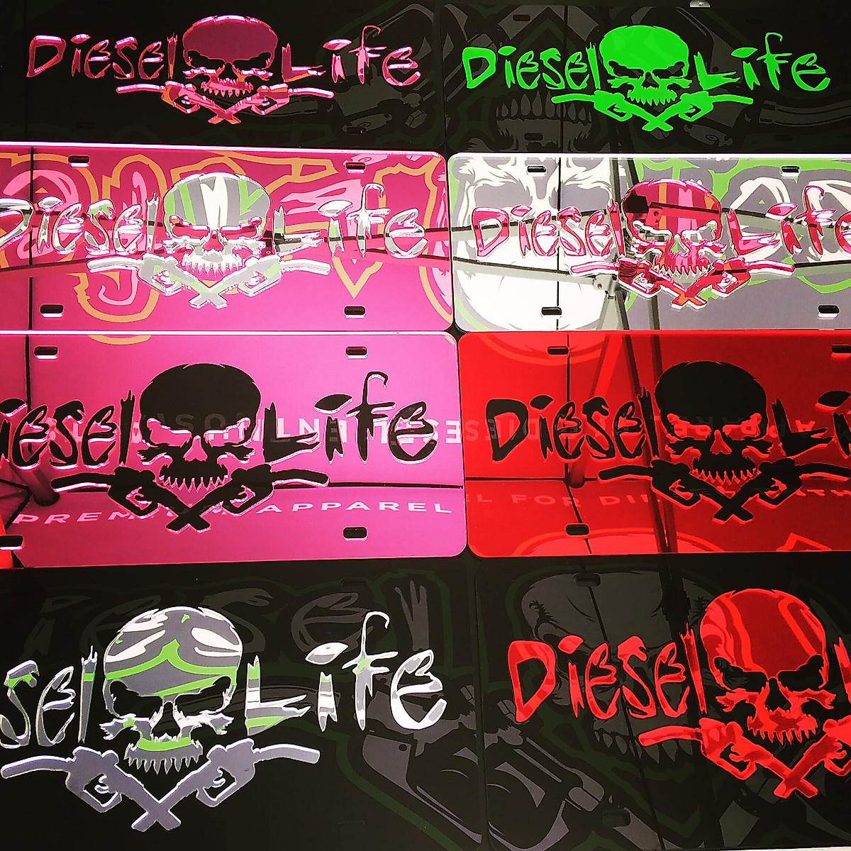 Diesel Life - Men's Injector Skull Hoodie - Black/Red/Yellow - Small