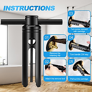 2025 New 104421U Cartridge Puller Tool,Complimentary 1222 Replacement Cartridge and lubricant,For Moen 1222 1225 1220,Tub and Shower Faucet Cartridge Remover for Moen Posi-Temp Valve