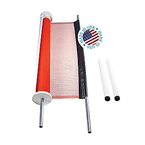 Kidkusion Retractable Driveway Guard, Orange, 25' | Driveway Safety; Outdoor Net; Barrier; Adjustable …